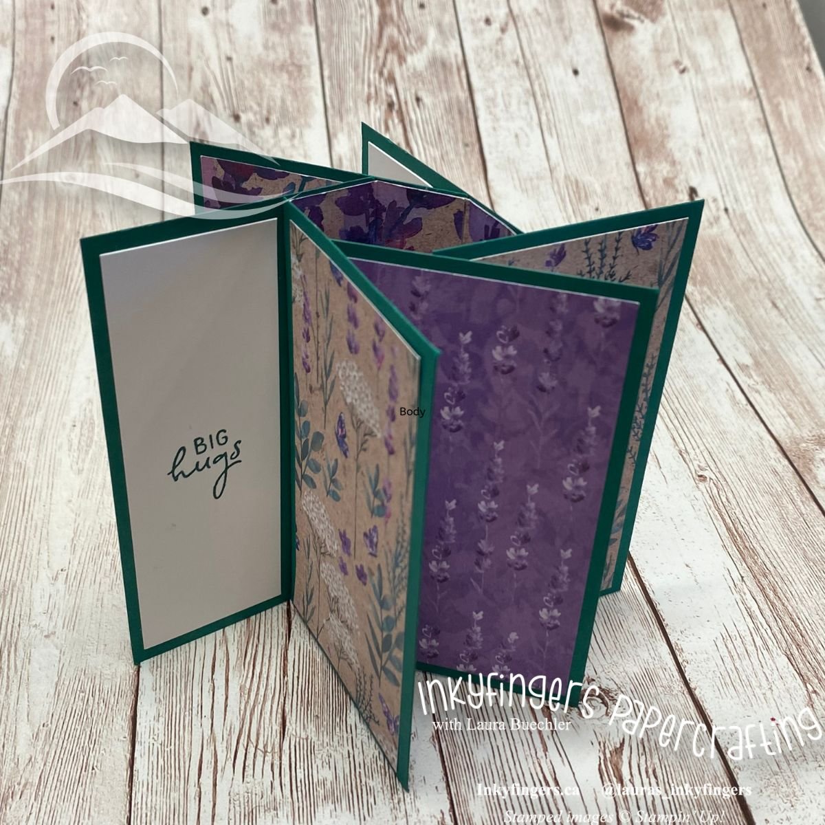 Inkyfingers Tutorial: Pinwheel Hexagon Card Inkyfingers Papercrafting