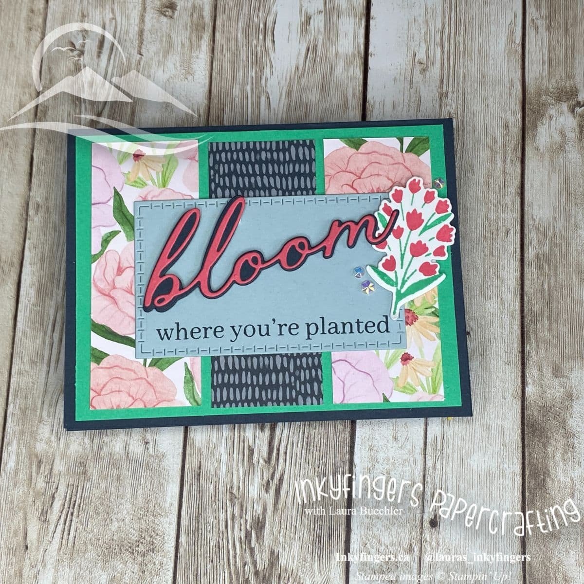 Video Tutorial: Bloom Where You're Planted Inkyfingers Papercrafting